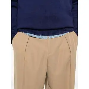 A.p.c. Pleated Wool-blend Trousers - Cream