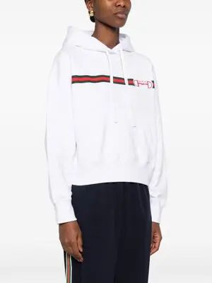 Gucci Logo Stripe Cotton Hoodie - Multicolor