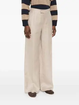 Brunello Cucinelli Linen Wide-leg Pants - Multicolor
