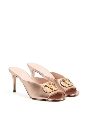 Valentino Garavani V Logo Heeled Slides - Multicolor
