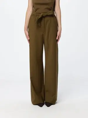 Max Mara Max Mara Wide Leg Flax Linen & Silk Trousers Brown