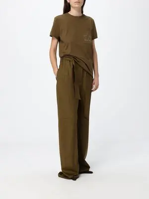 Max Mara Wide Leg Flax Linen & Silk Trousers - Brown
