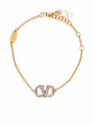 Valentino Garavani Vlogo Signature Crystal Embellished Bracelet - Multicolor