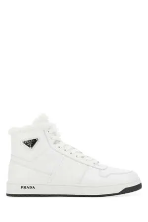 Prada Leather High Top Sneakers - White