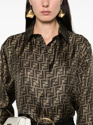 Fendi Ff-logo Silk Shirt - Multicolor