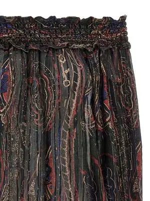 Saint Laurent Smock Stitch Paisley Print Off-the-shoulder Blouse - Multicolor
