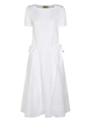 Herno Midi Dress With Drawstring Waist - White