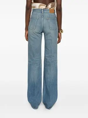 Saint Laurent Denim Cotton Flared Jeans - Multicolor