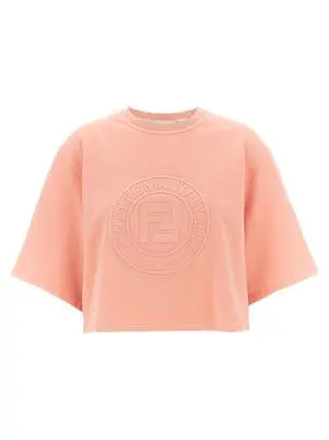 Fendi 3d Roma' Cropped Sweatshirt - Pink