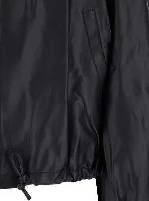 Isabel Marant Étoile Black Eco-leather Jacket With Drawstring Collar