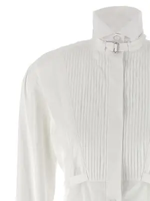 Alexander McQueen Tuxedo Poplin Dress With Pleated Plastron