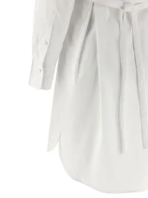 Alexander McQueen Tuxedo Poplin Dress With Pleated Plastron