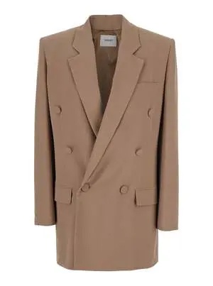Saint Laurent Double Breasted Jacket With Classic Lapels In Silk - Multicolor