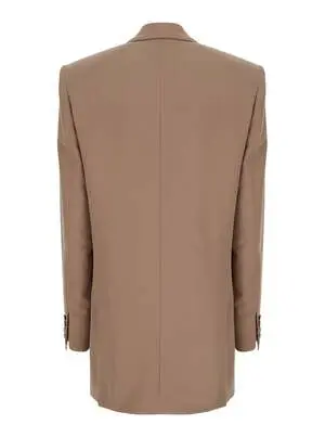Saint Laurent Double Breasted Jacket With Classic Lapels In Silk - Multicolor