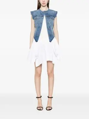 Alexander Wang Combo Layered Dress With Denim Vest