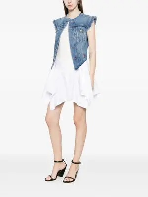 Alexander Wang Combo Layered Dress With Denim Vest