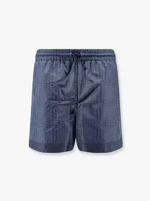 Gucci Nylon Swim Trunks With Incrocio Print - Multicolor