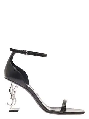 Saint Laurent Opyum Sandals With Monogram Heel In Smooth Leather - Multicolor