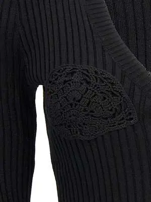 Magda Butrym Ribbed Cotton Cardigan With Macramé Detail