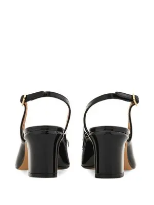 FERRAGAMO Leather Slingback Pumps With Bow Detail - Multicolor