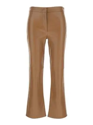 Max Mara Sublime" Eco-leather Flared Trousers - Brown