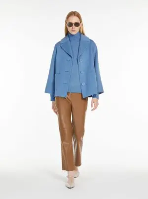 Max Mara Sublime" Eco-leather Flared Trousers - Brown