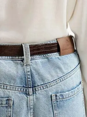 Brunello Cucinelli Baggy Tapered Jeans In Light Vintage Denim - Multicolor