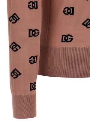 Dolce & Gabbana Dg Monogram Jacquard Wool & Silk Blend Cardigan