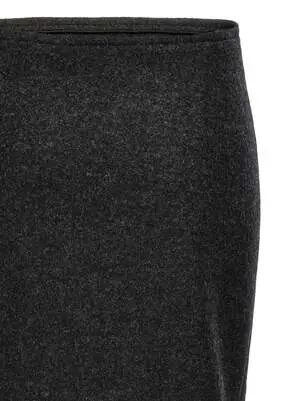 Victoria Beckham Padded Tube Detail Wool Skirt - Gray