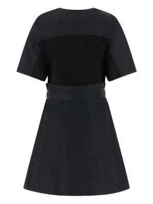 Moncler Belted Cotton Mini Dress