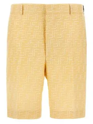 Fendi Ff Jacquard Bermuda Shorts - Yellow