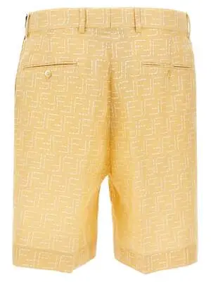 Fendi Ff Jacquard Bermuda Shorts - Yellow
