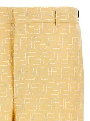 Fendi Ff Jacquard Bermuda Shorts - Yellow