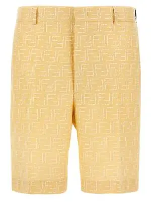 Fendi Ff Jacquard Bermuda Shorts - Yellow