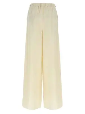 Max Mara Onore" Wide Leg Pants In Linen Silk Twill - White
