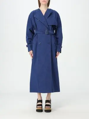 Max Mara Double-breasted Belted Trench Coat - Blue