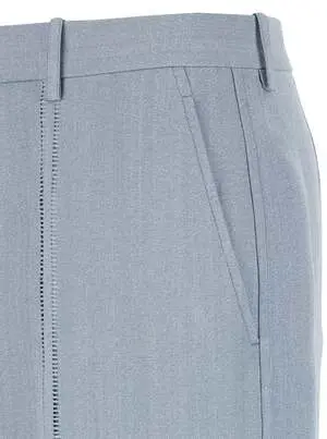Bottega Veneta Light Blue Tailored Silk Blend Pants