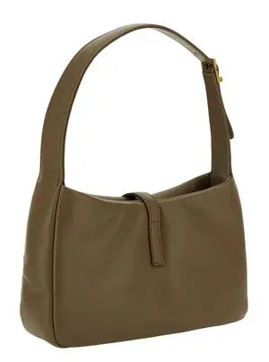 Saint Laurent Le 5 À 7 Padded Leather Shoulder Bag With Logo Detail - Cream