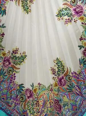 Etro Light Blue Pleated Shawls In Silk