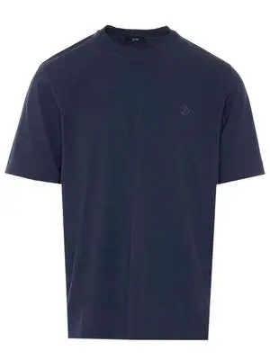 Herno Embroidered Logo Jersey T-shirt - Blue