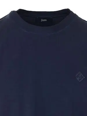 Herno Embroidered Logo Jersey T-shirt - Blue