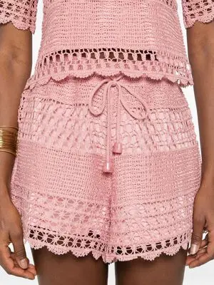 Zimmermann Wanderlust Crochet Cotton Shorts - Multicolor