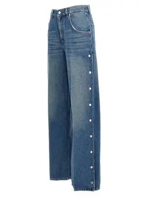 Stella McCartney Bootcut Jeans With Side Buttons - Blue