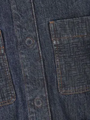 Fendi Denim Cotton Jacket With Ff Quilting - Multicolor