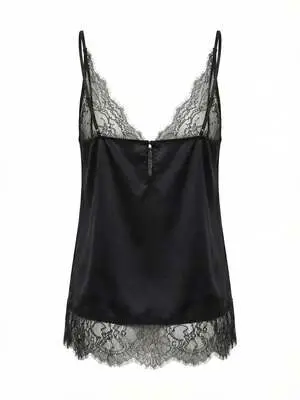 Dolce & Gabbana Silk Lace Trimmed Top