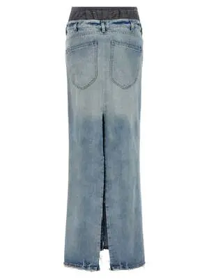 MAISON MARGIELA Slits Denim Maxi Skirt - Multicolor