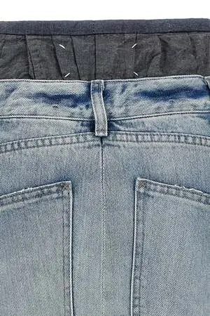 MAISON MARGIELA Slits Denim Maxi Skirt - Multicolor