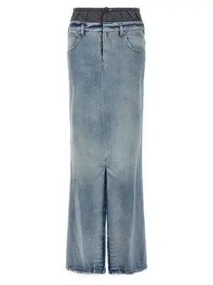 MAISON MARGIELA MAISON MARGIELA Slits Denim Maxi Skirt Multicolor