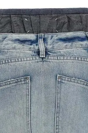 MAISON MARGIELA Slits Denim Maxi Skirt - Multicolor