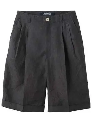 Jacquemus Le Short Pastro Linen Shorts - Gray